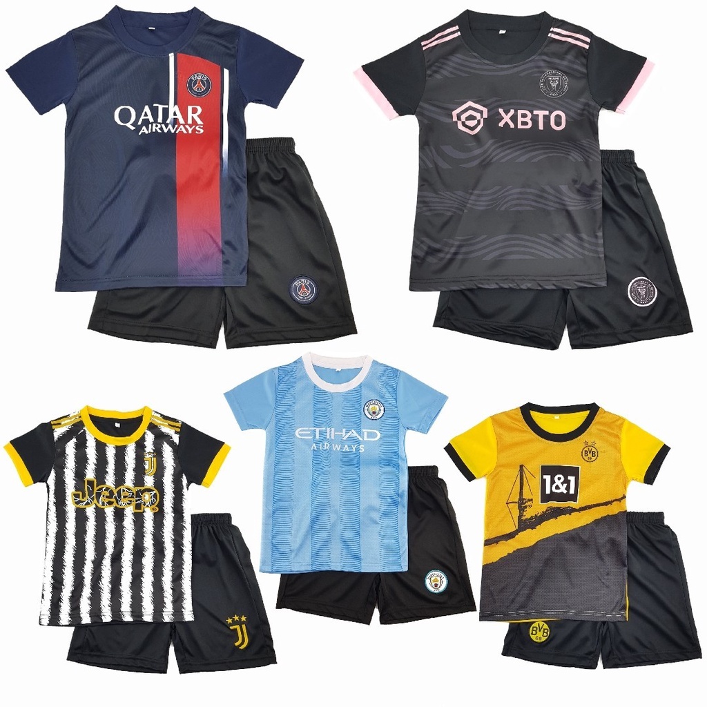 Kids Sport Jersey Set Football Club Print | Baju Set Kasual Kelab Bola ...