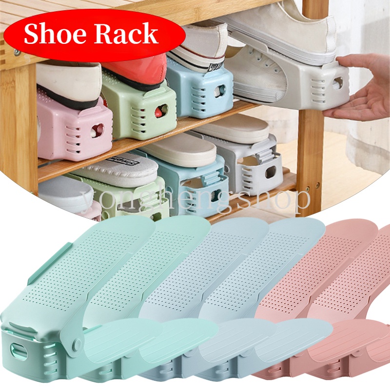 Double Layer Shoes Rack Anti Slip Footwear Holder Space Saving High ...