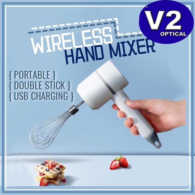 Wireless Rechargeable Electric Hand Mixer Egg Beater Portable Handheld ...