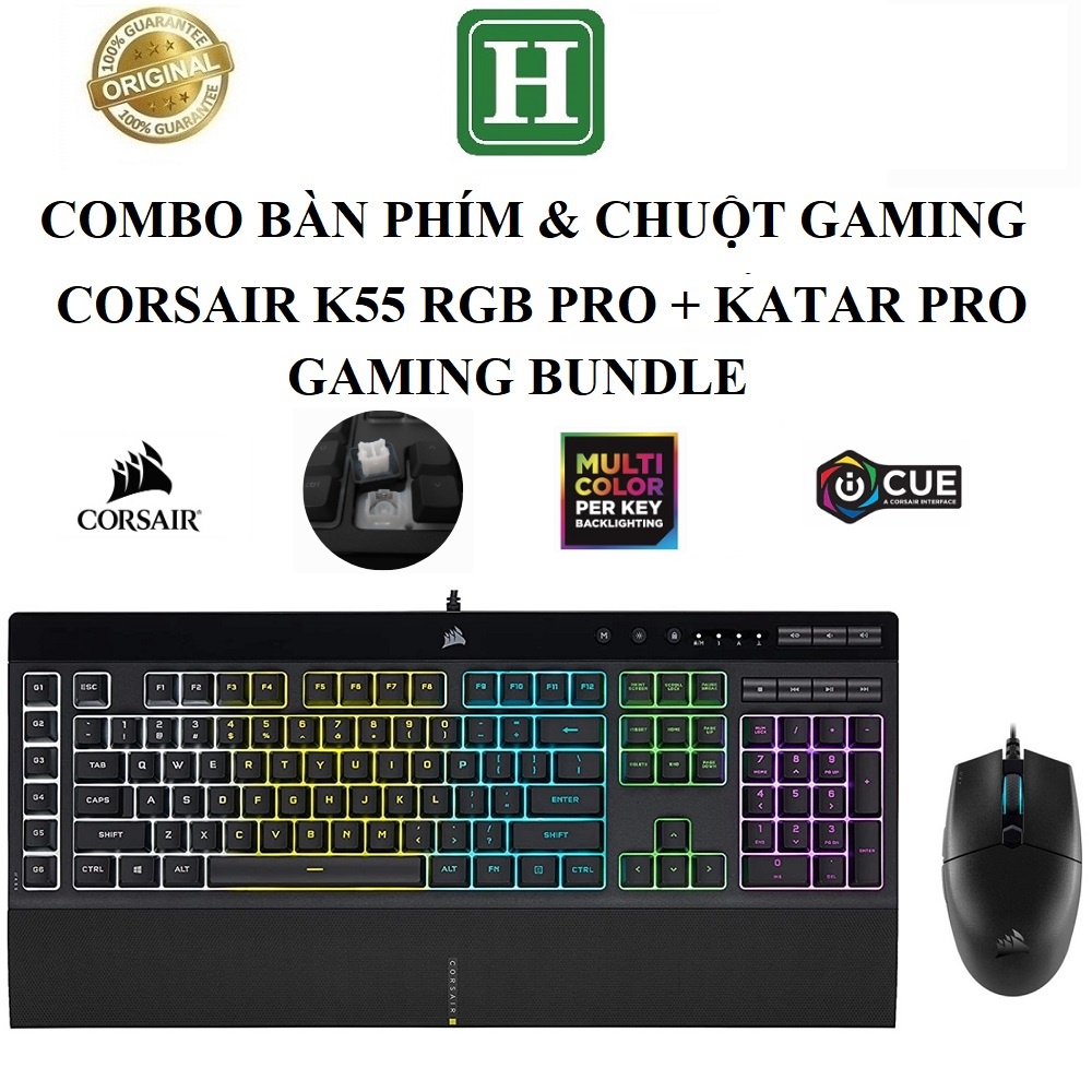 Corsair GAMING Keyboard and Mouse Set, K55 RGB PRO Keys + HARPOON/KATAR ...
