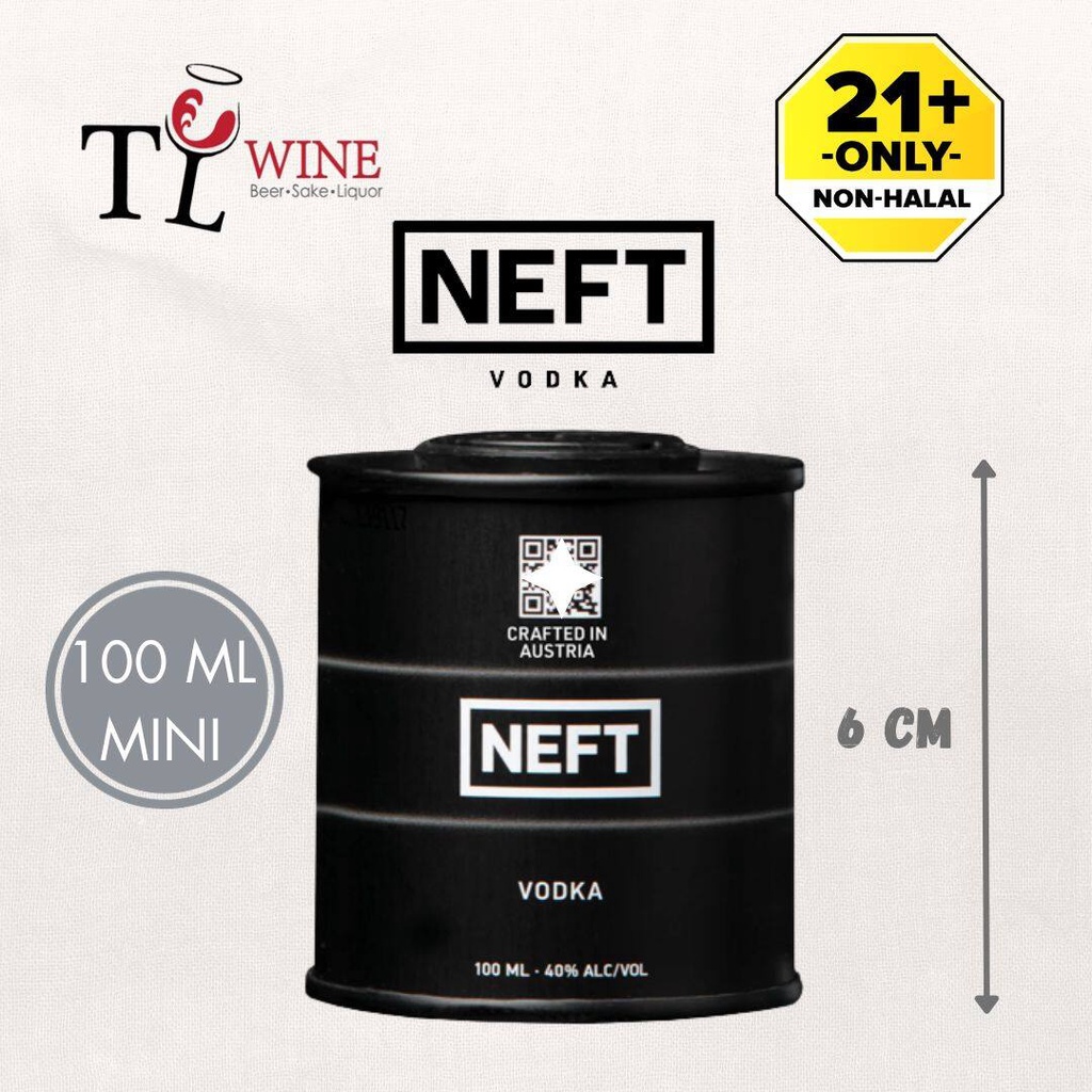 NEFT vodka ultra premium black mini 100 ml miniature Alc: 40% Duty paid ...