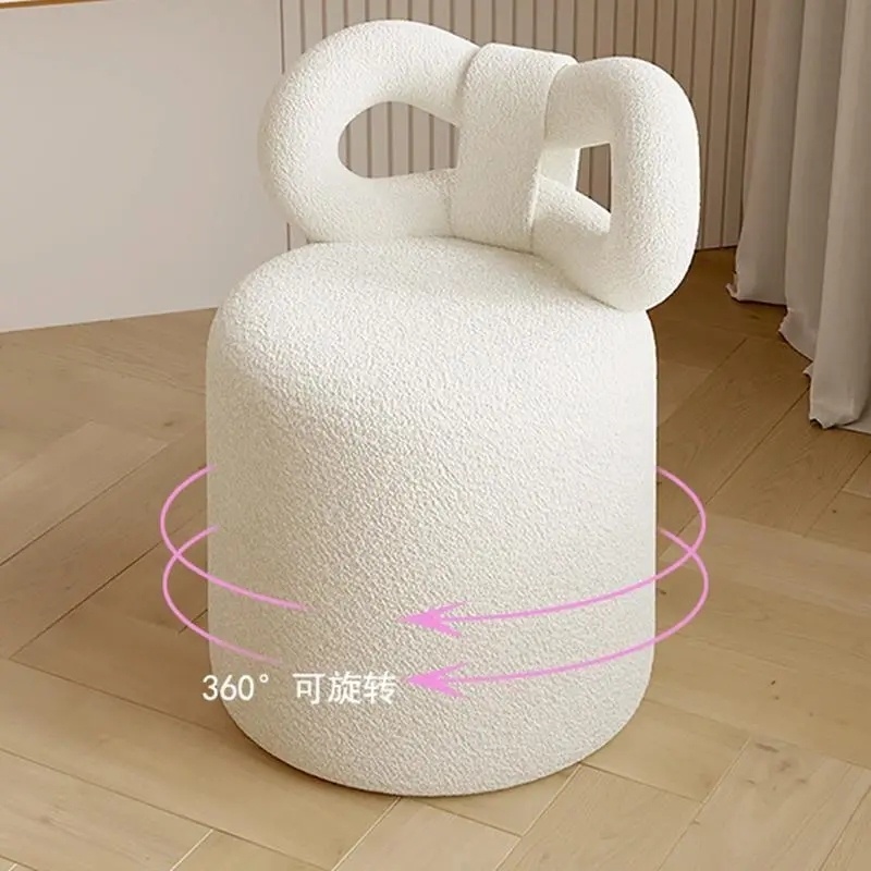 Makeup Stool Bedroom Dressing Stool Rotable Household with Backrest ...