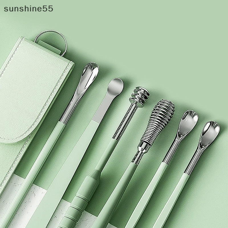Sun 6 Pcs Ear Cleaner Kits Earpick Sticks Earwax Remover Ear Pick ...
