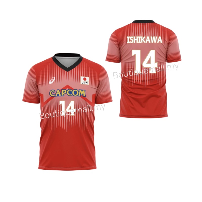 Customizable Japan VNL 2023 Volleyball Jersey Short Sleeves ISHIKAWA ...