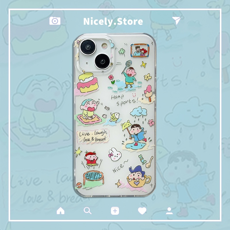 Cartoon Graffiti Crayon Shin-chan Phone Case Compatible for iPhone 15 ...