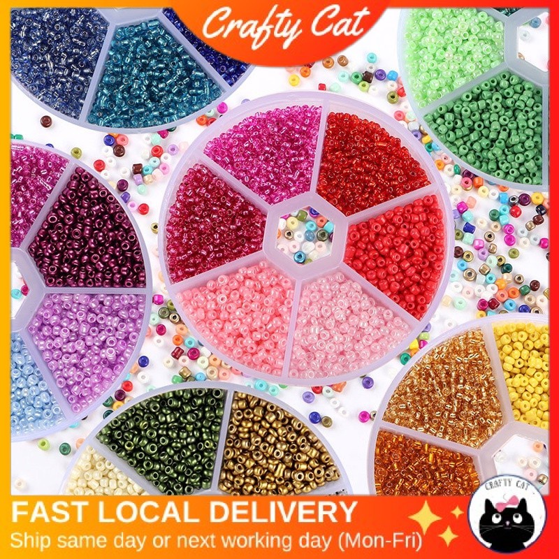 CRAFTYCAT 3900pcs/set 2mm Miyuki Glass Seed Beads Box Set, Czech Charm ...