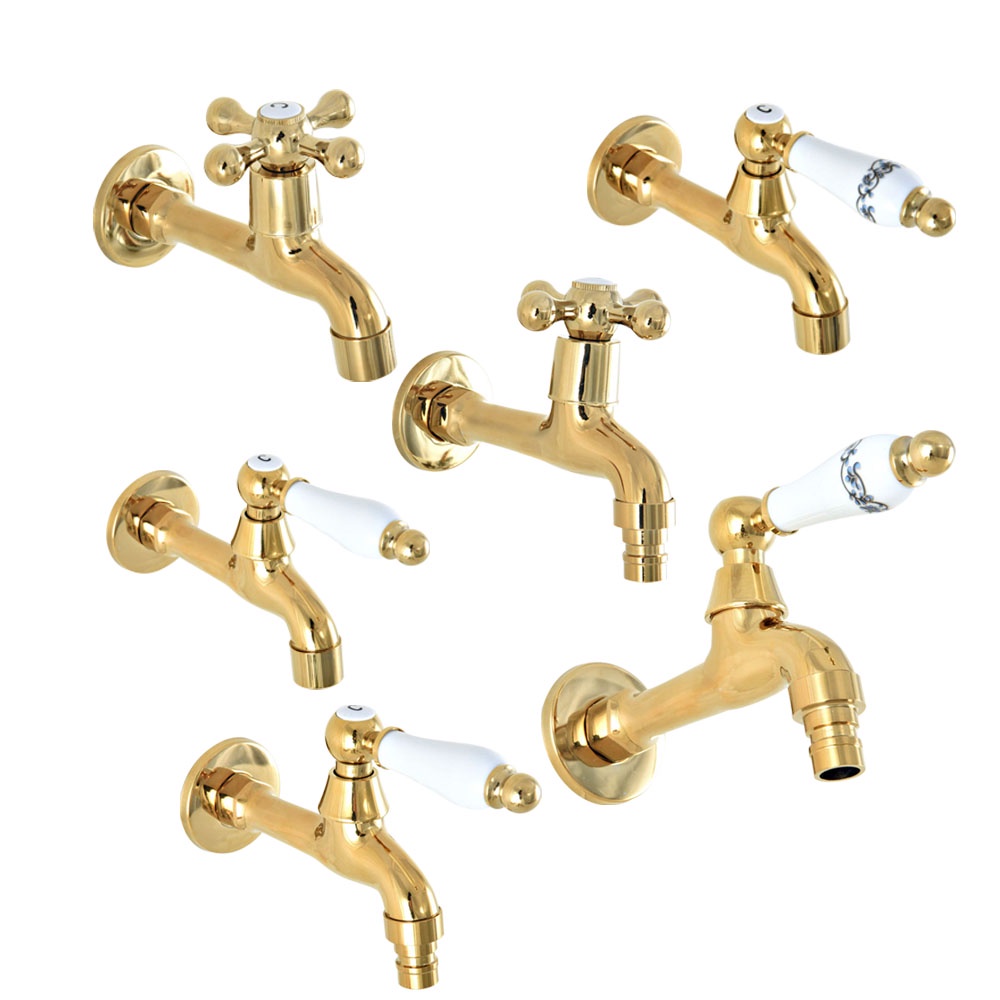 Wall Mounted Brass single cold tap Outdoor Faucet Garden Wall Bibcock ...