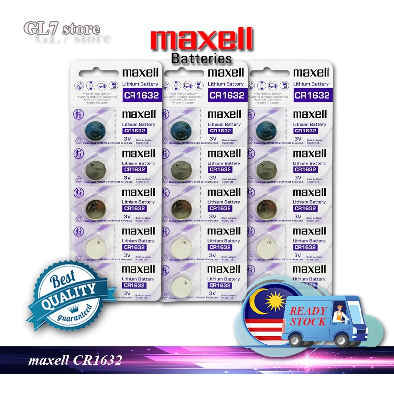 MAXELL GENUINE COIL CELL LITHIUM 3V BATTERY CR1632 (1PC / 5PCS) | Shopee Malaysia