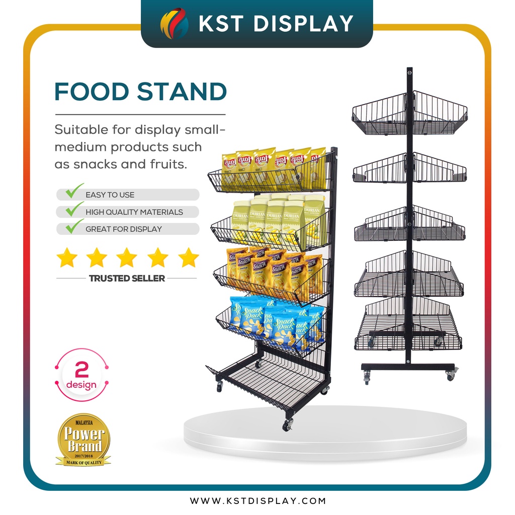 (HEAVY DUTY) Food Stand Display / Rak Kedai Runcit / Multipurpose Shelf ...