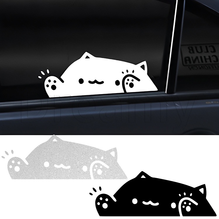 Creative Knocking Window Kittens Shape Sticker / Car Waterproof PVC ...