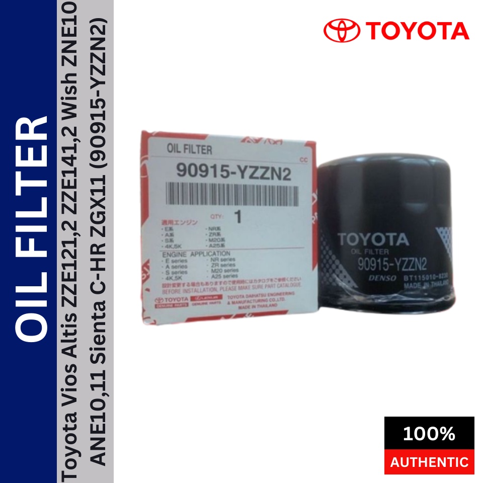 (90915-YZZN2)(Filter 12,000KM) Oil Filter for Toyota Vios Altis ZZE121 ...