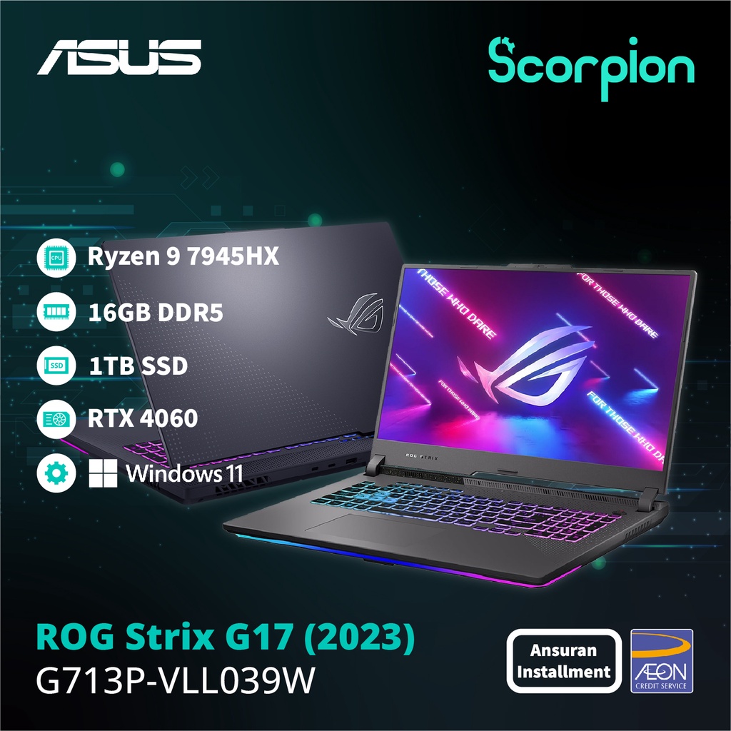 Asus ROG Strix G17 (2023) G713P-VLL039W Gaming Laptop（Aeon Credit ...