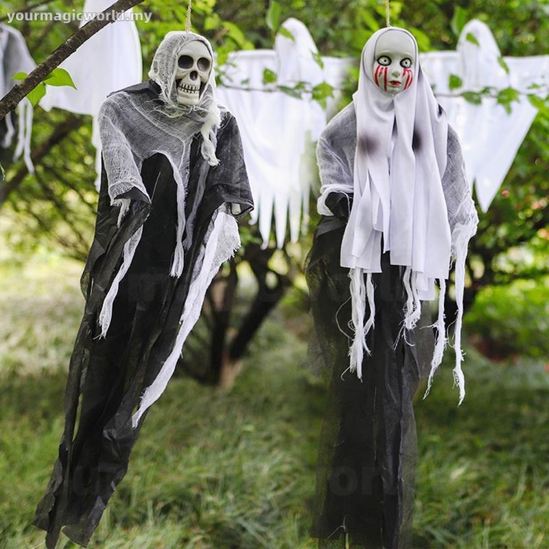 Halloween Decorations Skeleton Ghosts Hanging Outdoor Indoor Grim ...