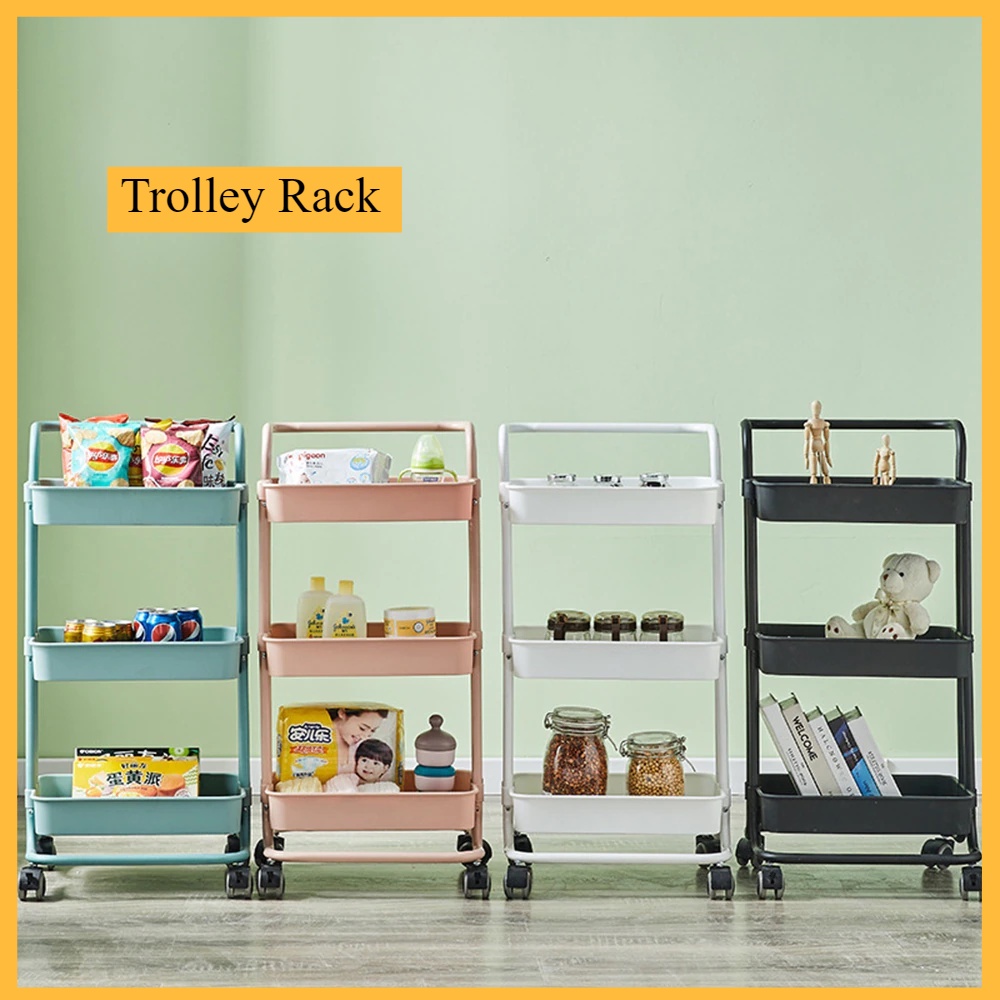 Rak Troli Dapur 3 Tingkat Rak Troli Letak Buku Kitchen Trolley Storage ...