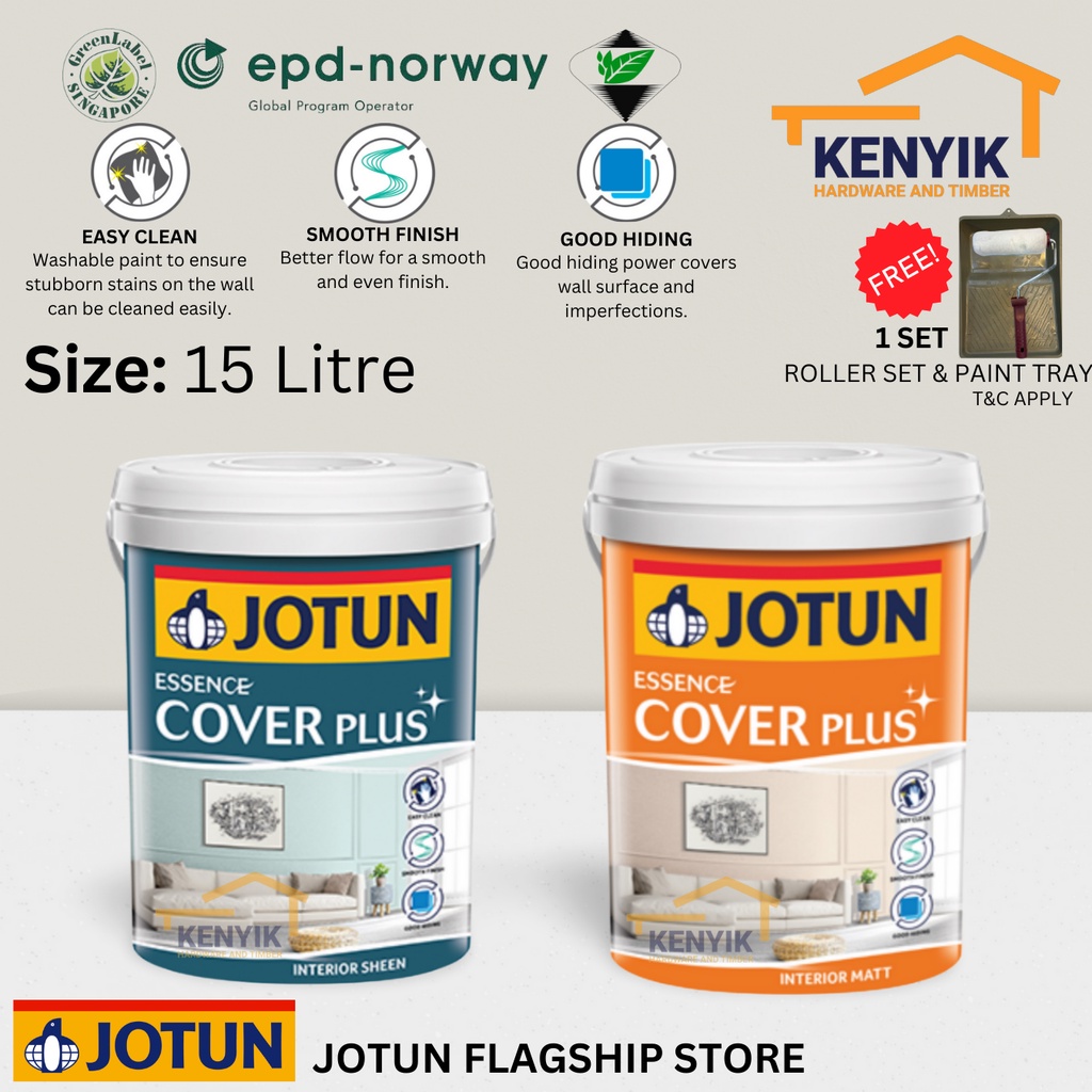 JOTUN 15L Essence Cover Plus Sheen/Matt (Interior Paint) | Shopee Malaysia