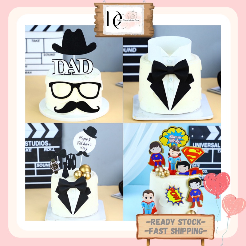 Father's Day Cake Decoration Father's Birthday Cake Topper Bow Tie ...
