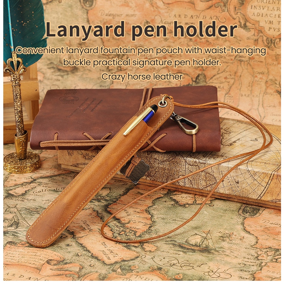 GENODERN Halter Pen Cover Cowhide Pen Protective Cover Single Pen ...