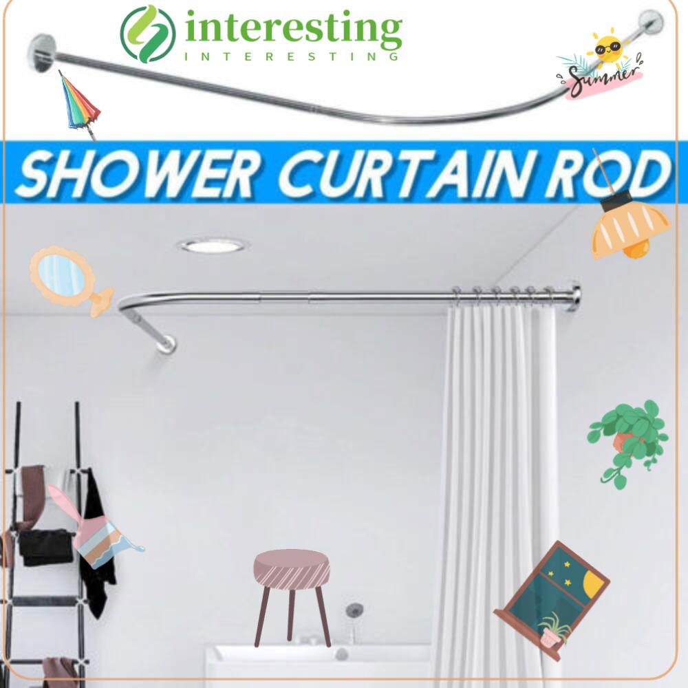 INTERESTING Shower Curtain Pole Rail Rod, Stainless steel Telescopic ...
