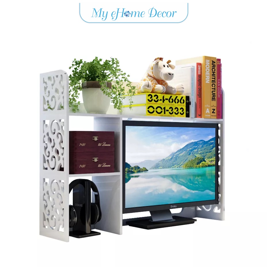 Student study room tabletop bookshelf computer monitor rack multilayer ...