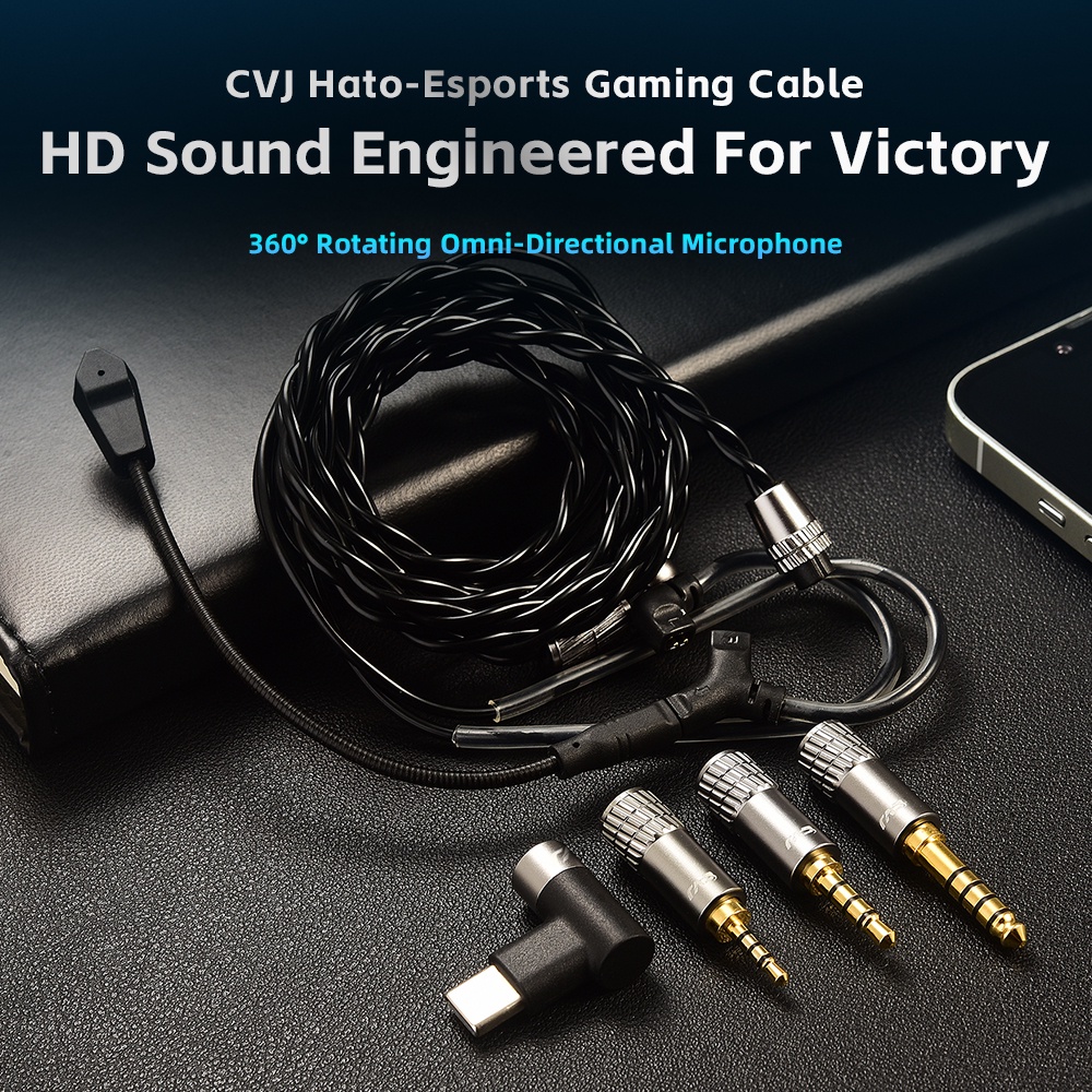 CVJ Hato Detachable Boom Microphone Earphone Cable for IEM Audio Pickup ...
