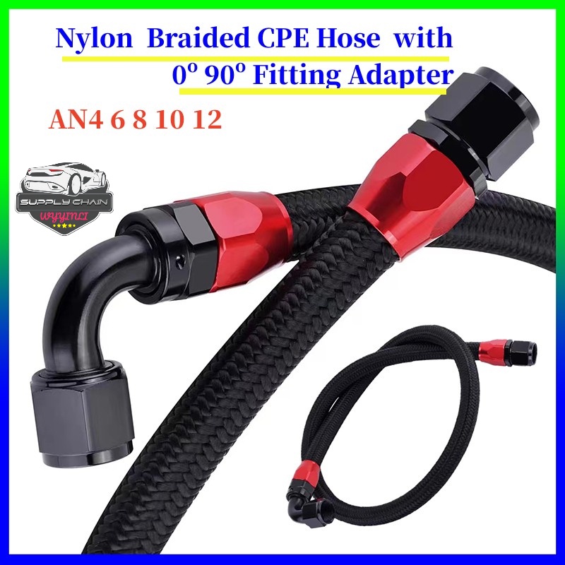 AN4 AN6 AN8 AN10 AN12 Universal Fuel Line Hose Fitting Kit Nylon ...