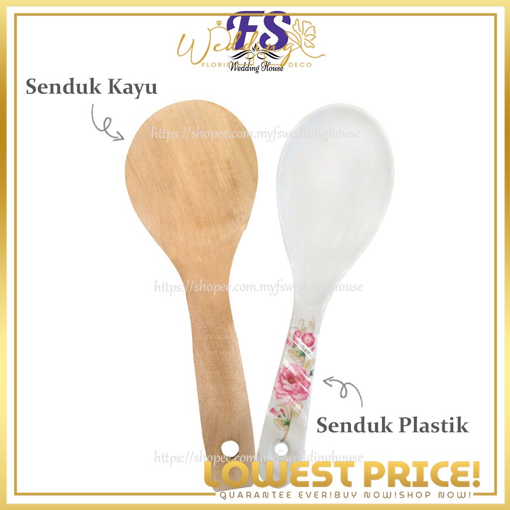 1 PCS- Doorgift Senduk Kayu / Doorgift Senduk Plastik / Doorgift Rice ...