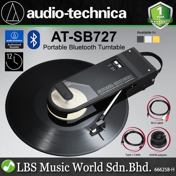 Audio Technica AT-SB727 Portable Sound Burger Bluetooth Turntable (AT SB727) | Shopee Malaysia