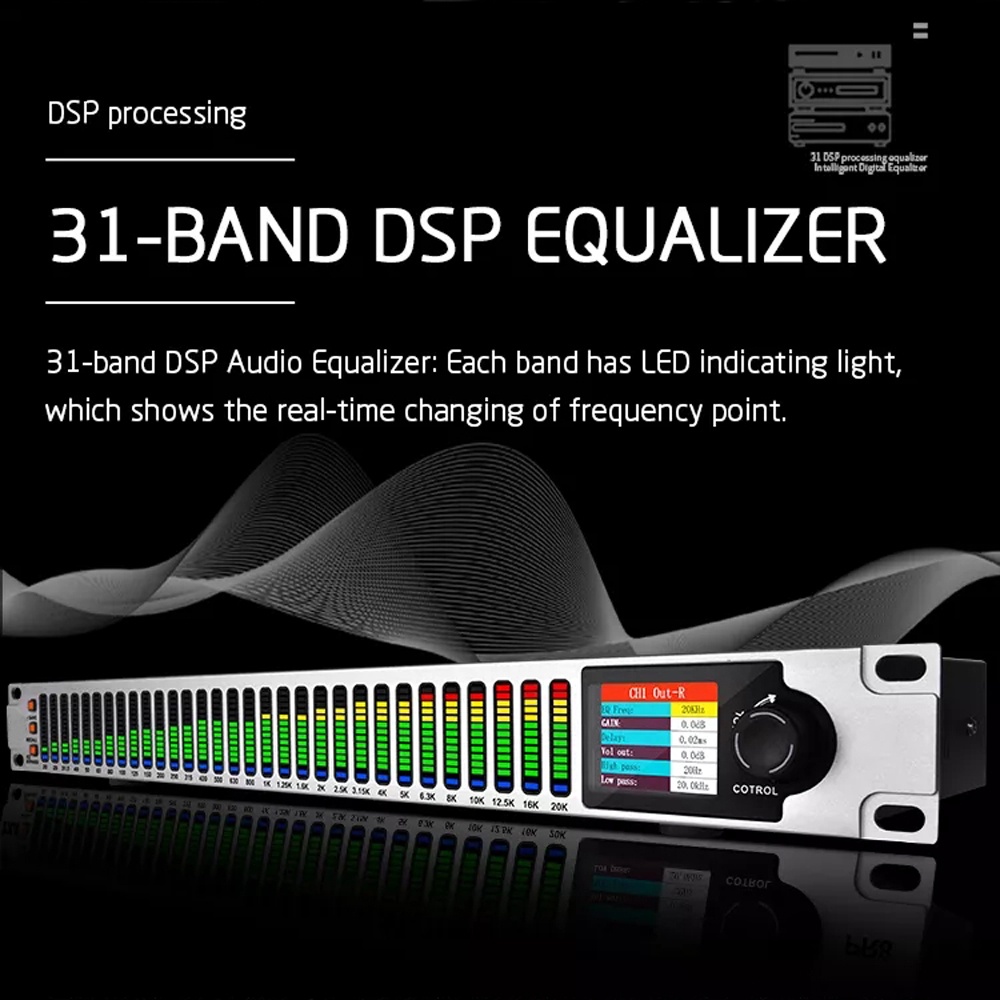 Paulkitson 31 Bands Audio Equalizer DSP Digital Profesional Equalizer ...