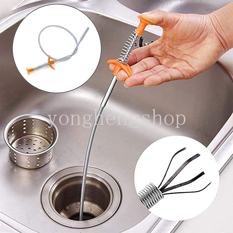 60/85cm Spring Tube Flexible Sink Sewage Extractor Claw Pick Up ...
