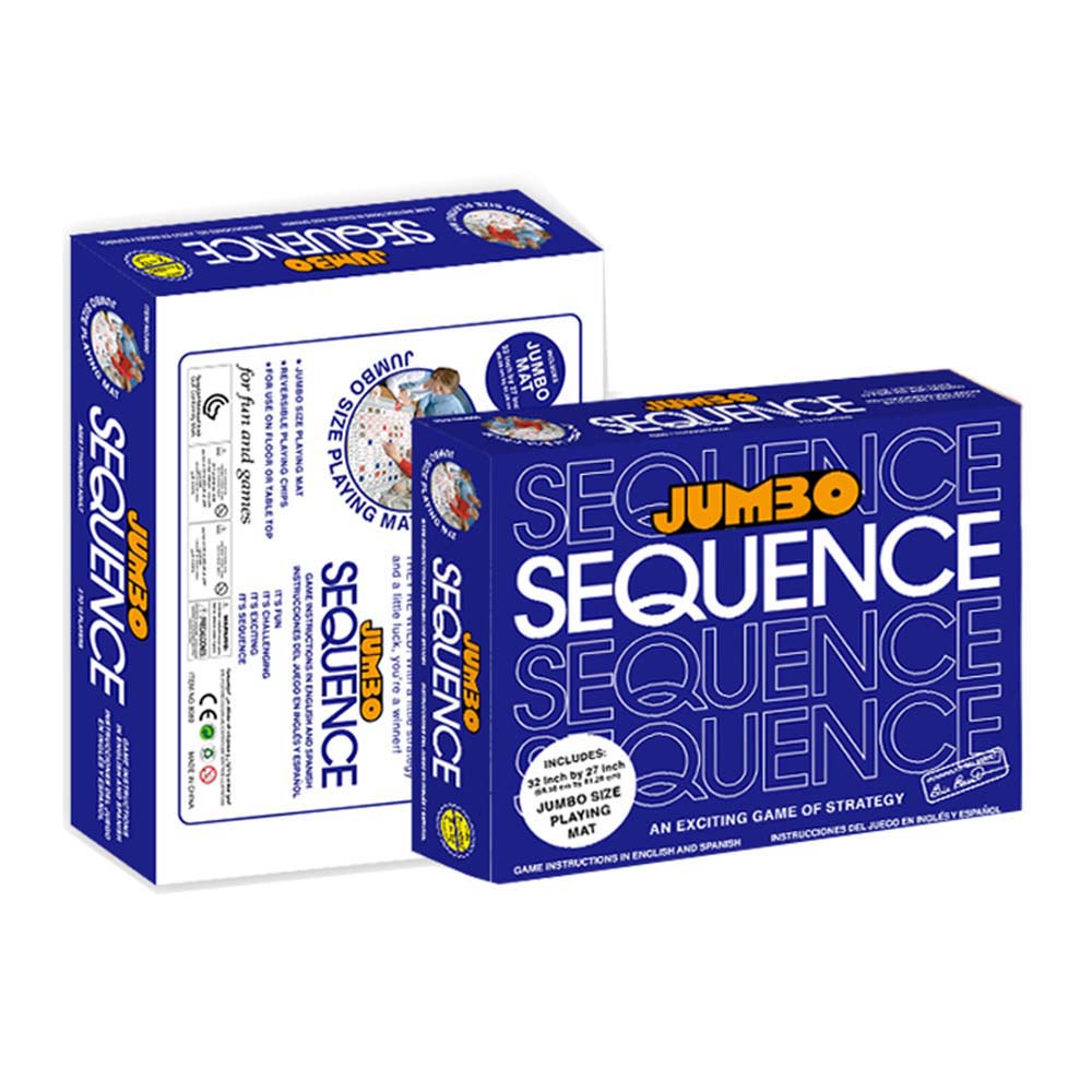 Jax Jumbo Sequence Game - Box Edition with Cushioned Mat, Cards and ...