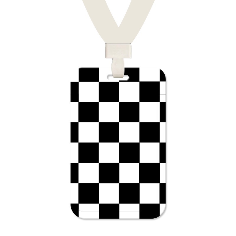 Cartoon Card Cover Cute Checkerboard Student Canteen Barrage Card ...