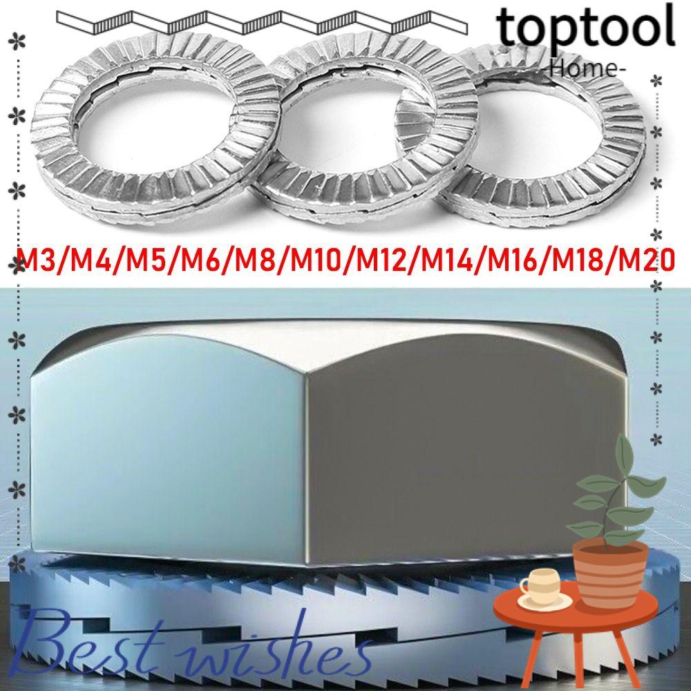 TOPTOOL 5Pcs Lock Washers, Double Side Hardware Fastener Wedge Lock ...