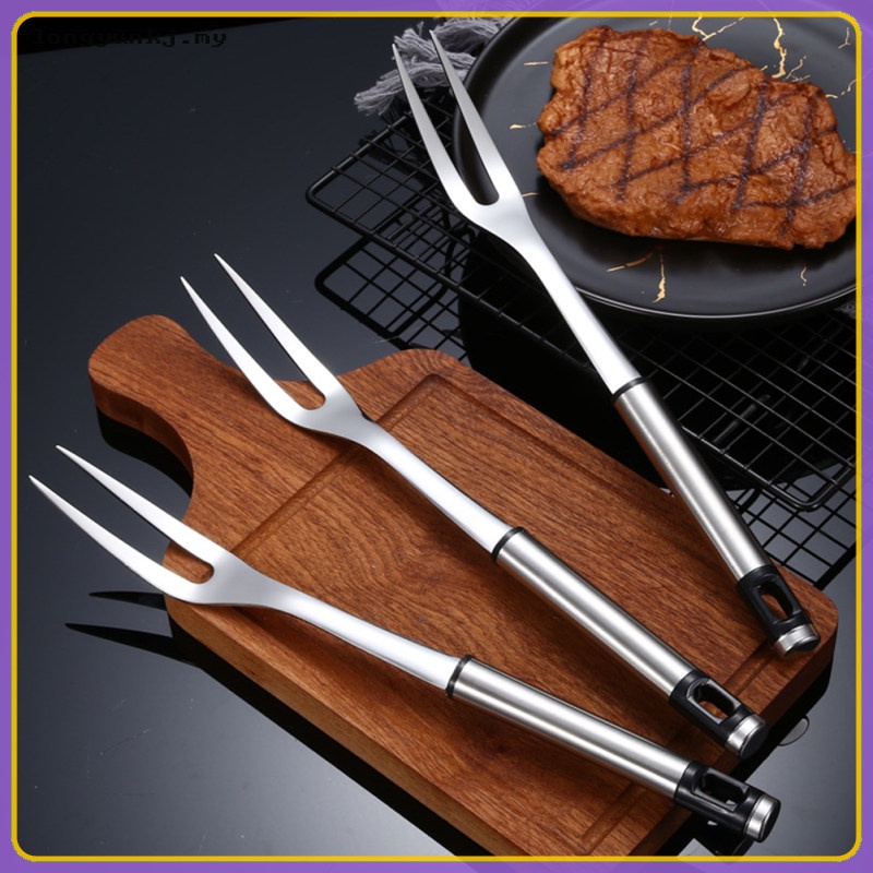 Stainless Steel Barbecue Spit Meat Serving Forks Meat Fork Hot Dogs ...