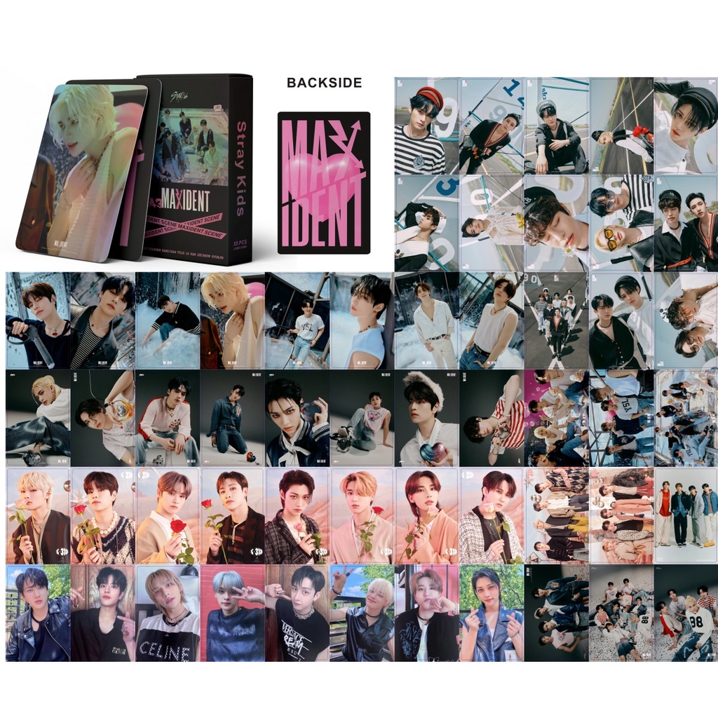 50-55pcs STRAY KIDS Holographic Laser Lomo cards Perfect Day with SKZ ...