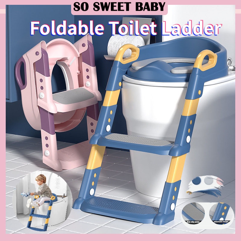 Kids Toilet Ladder Toilet Bowl Potty Training Seat with Adjustable ...