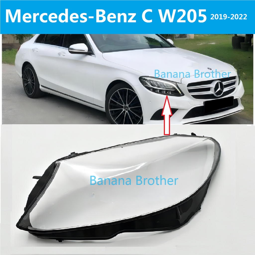 FOR Mercedes-Benz C W205 C180 C200 C260L C280 C300 2019-2022 headlamp cover headlight cover cap ...