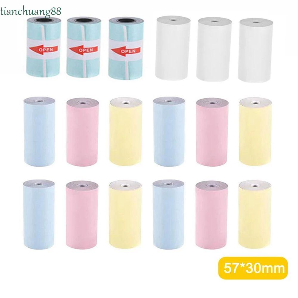 TIANCHUANG White Thermal Paper 3 Rolls Printable Paperang Printer ...