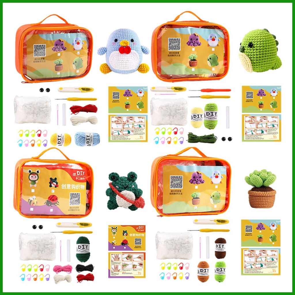 Wobbles Crochet Animal Kit Knitting Kit with Animal DIY Craft Art ...
