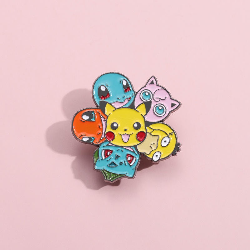 Cartoon Pikachu Enamel Pin Brooches Cute Pocket Monster Brooch Lapel ...
