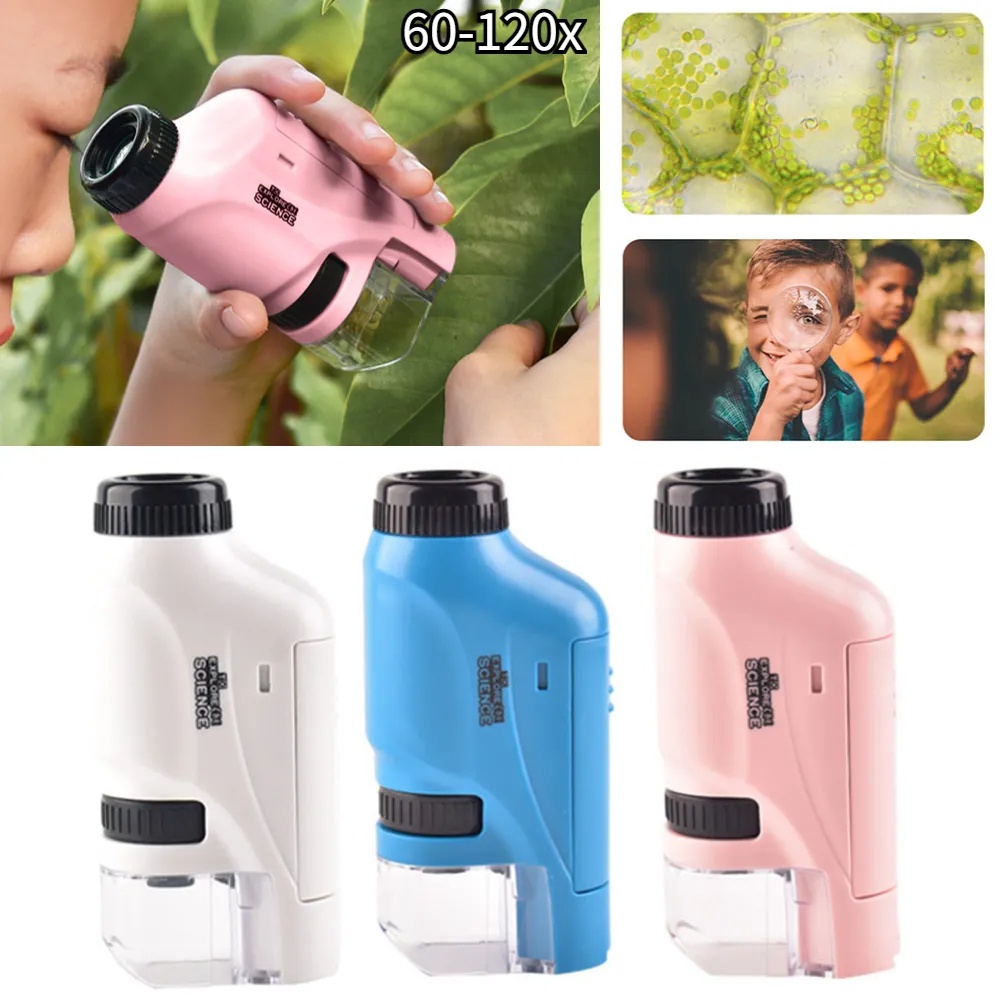 60X-120X Handheld Microscope Kit Magnification Home School Biological ...