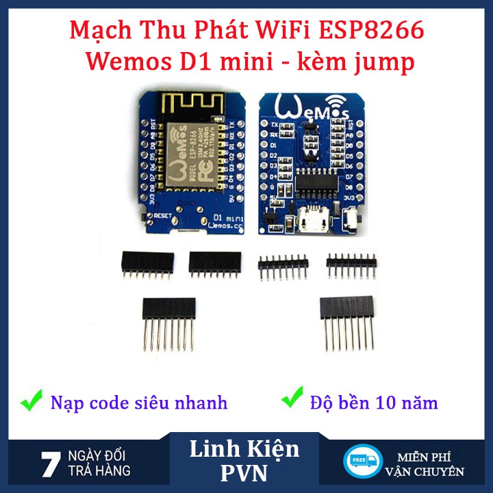 Wemos D1 Mini ESP8266 WiFi Transceiver Circuit (NodeMCU Mini D1) - with ...