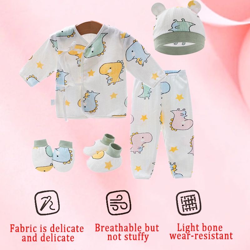 5pcs Newborn Clothes Set Baby Boy Girl Clothes 0-6months Long Sleeve ...