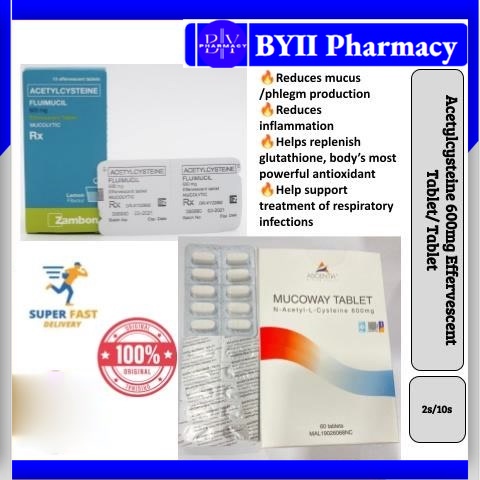 N-acetylcysteine 600mg Fluimucil A 600mg Effervescent Tablets (2s ...
