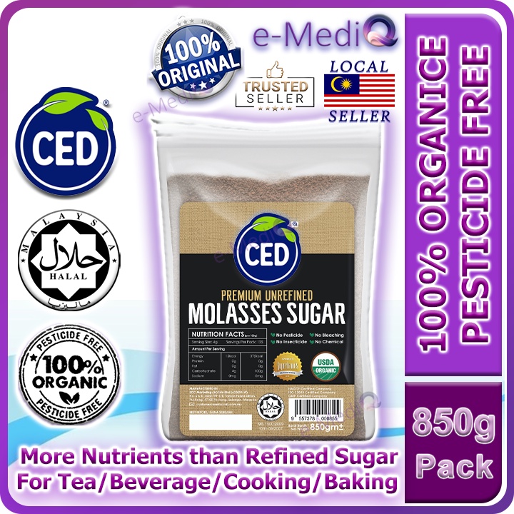 CED Organic Molasses Sugar (Pesticide Free) 850GM (Exp: Jan/2025 ...