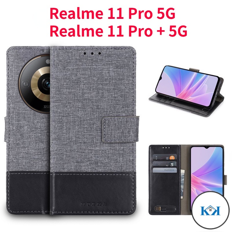 KK Realme 11Pro 11Pro+ 2023 Canvas Flip Leather Casing For Realme 11 ...