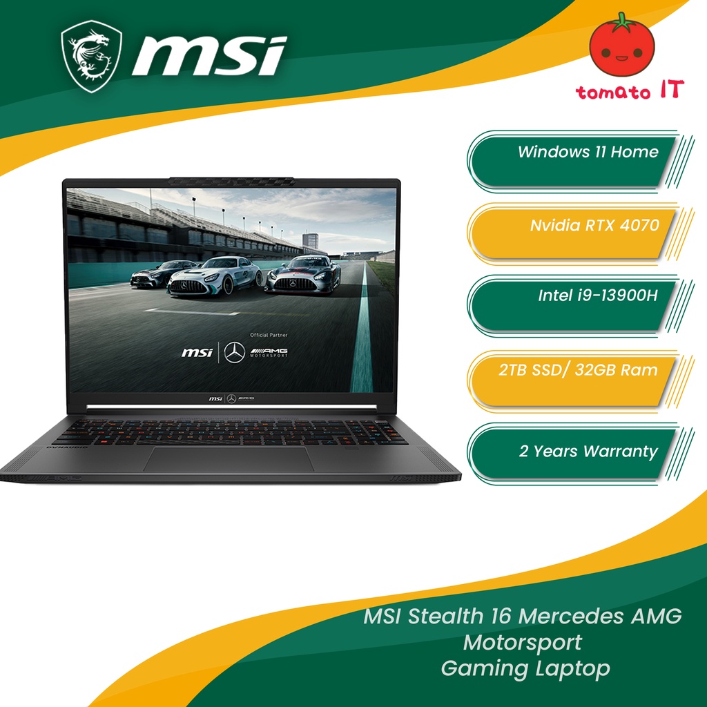 MSI Stealth 16 Mercedes-AMG Motorsport A13VG 250 16" UHD+OLED i9-13900H ...
