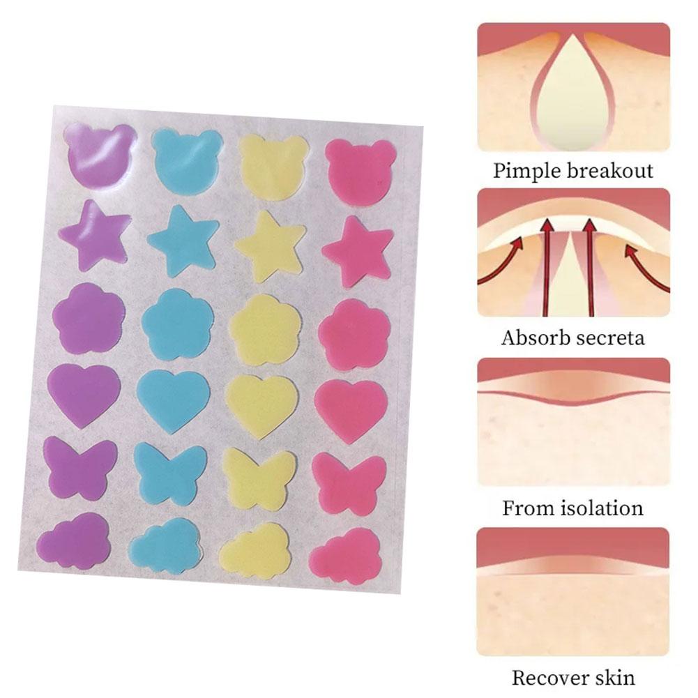 24pcs/sheet Acne Removal Pimple Patch Colorful Invisible Acne Patch ...