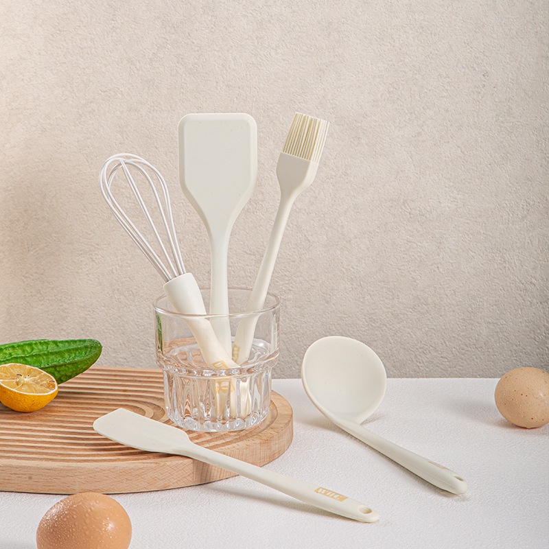 Mini silicone kitchen utensils auxiliary food pot spatula soup spoon ...