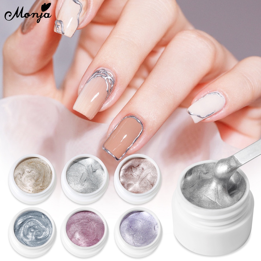 Monja 5ml Nail Gel Polish Metal Plaster 3D Gypsum Painting Drawing ...