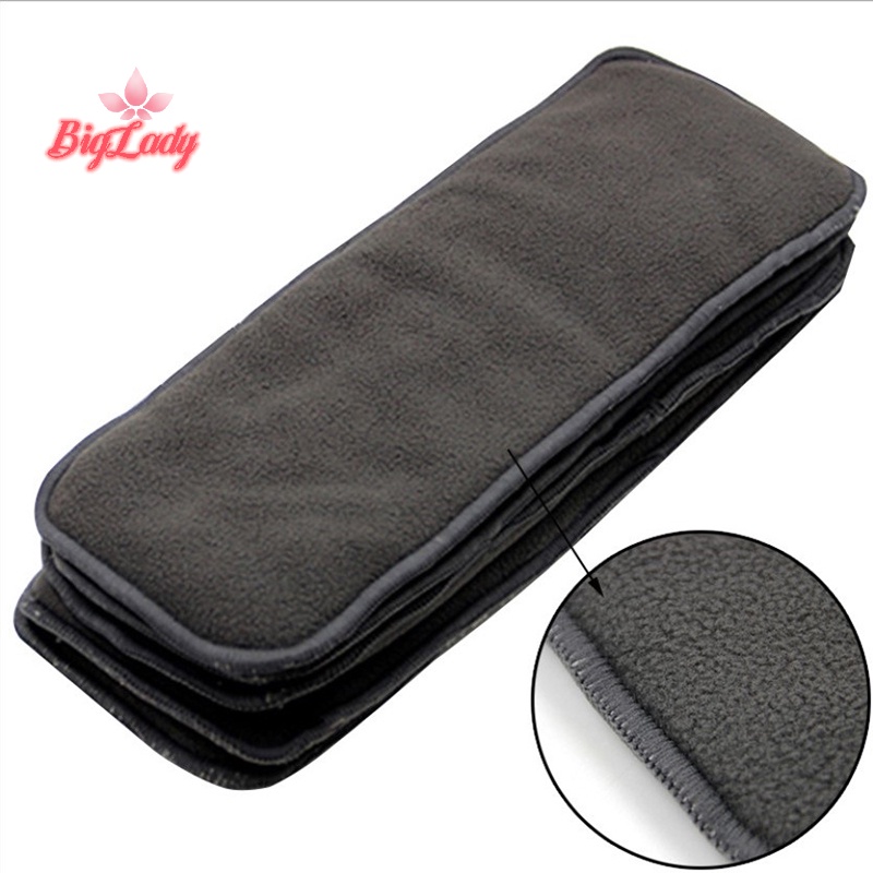 NFPH> Washable Adult Diaper 5 Layers Bamboo Charcoal Cloth Nappy Liner ...